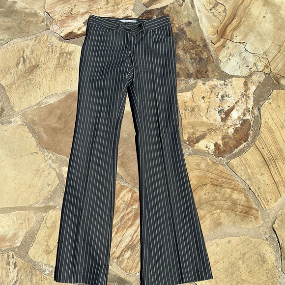 Anja Flint | Pants & Jumpsuits | Anja Flint Denim And Cream Striped ...